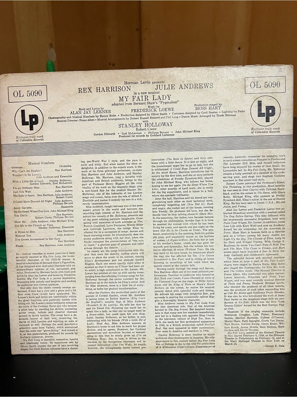 Media | Vintage 1956 My Fair Lady Rex Harrison Julie Andrews 12 Lp ...